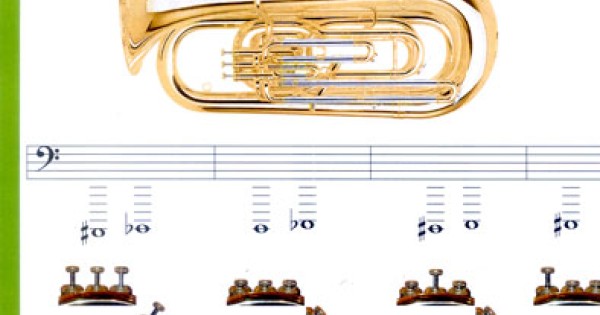 4 Valve BBb Bass Tuba Bass Clef Chart